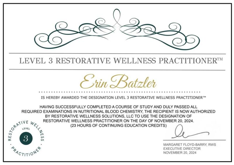 Erin Batzler RWP-Level 3, CAHP - Holistic Pathways